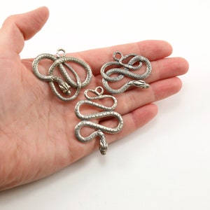 Sterling Silver Coiled Snake Charms Choose Your Charm Textured Flat ...