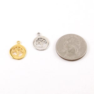 Round Om Ohm Cut Out Charm Pendant Vermeil Gold Pendant in Sterling ...