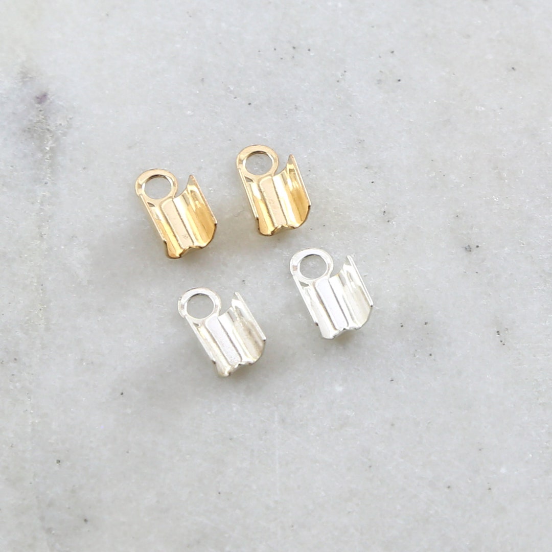 2 Pieces 5mm Large Fold Over Crimp Smooth Shiny Leather End Clasp ...