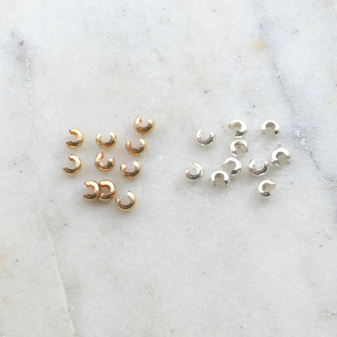 10 Pieces Large Crimp Bead Cover 4mm 925 Sterling Silver or 14K Gold ...