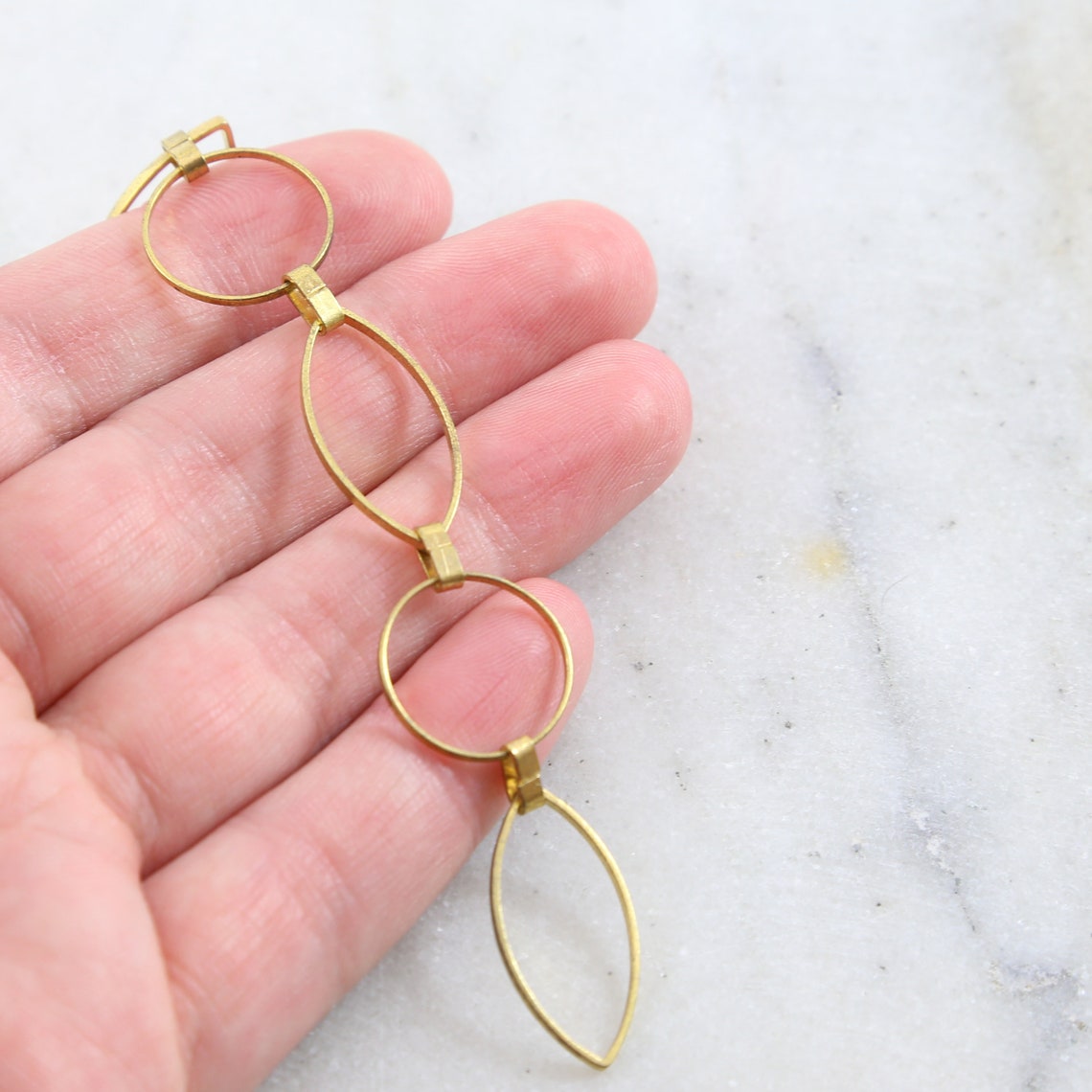 Base Metal Large Oval and Circle Chain in Antique Silver - Etsy