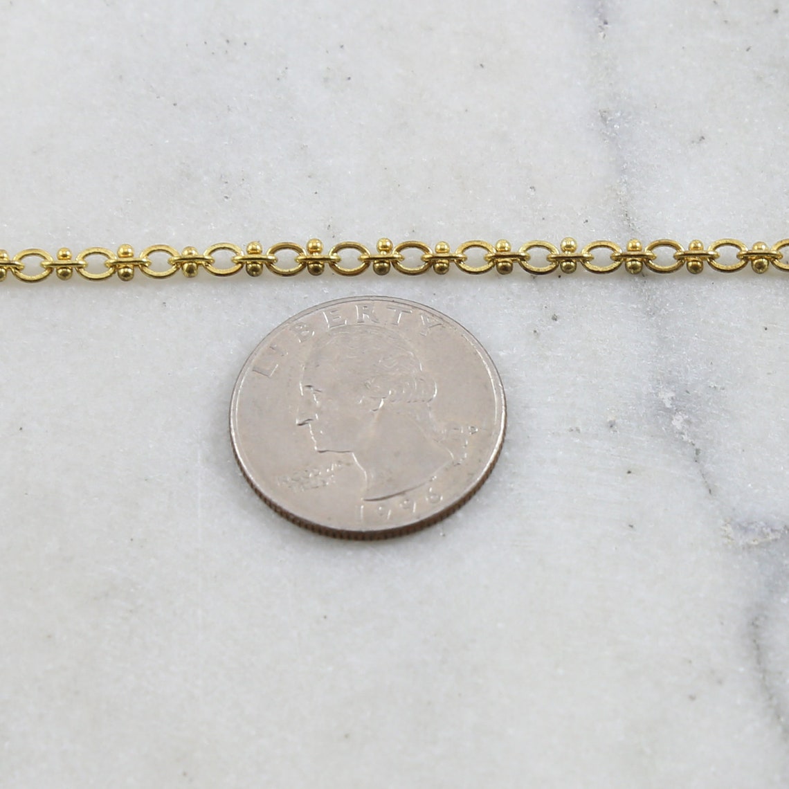 Base Metal Chain Small Oval With Decorate Barbells Chain in | Etsy