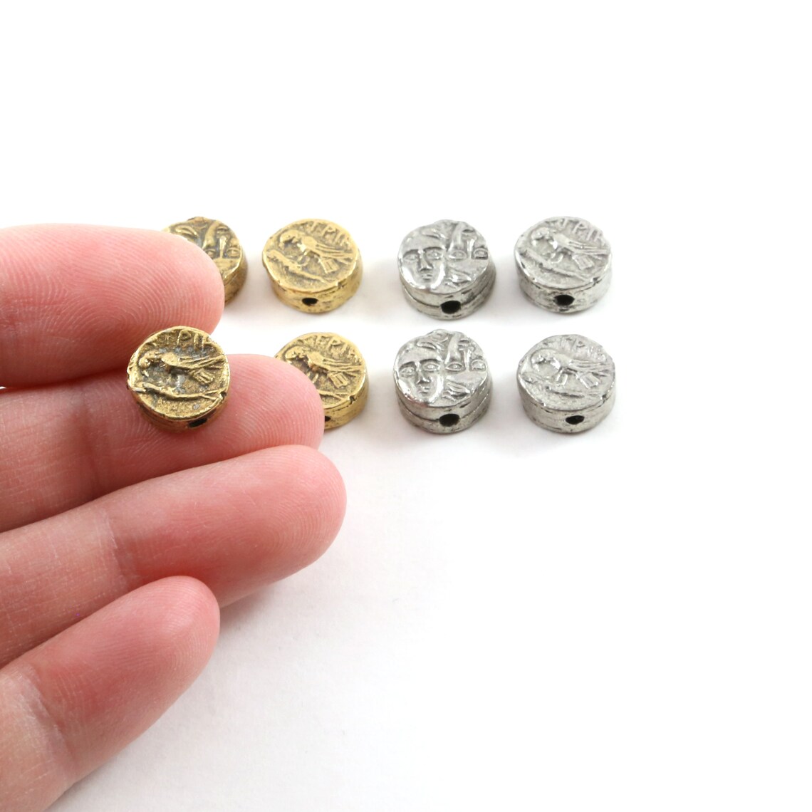 4 Pieces Tiny Small Ancient Greek Coin Symbol Double Sided | Etsy