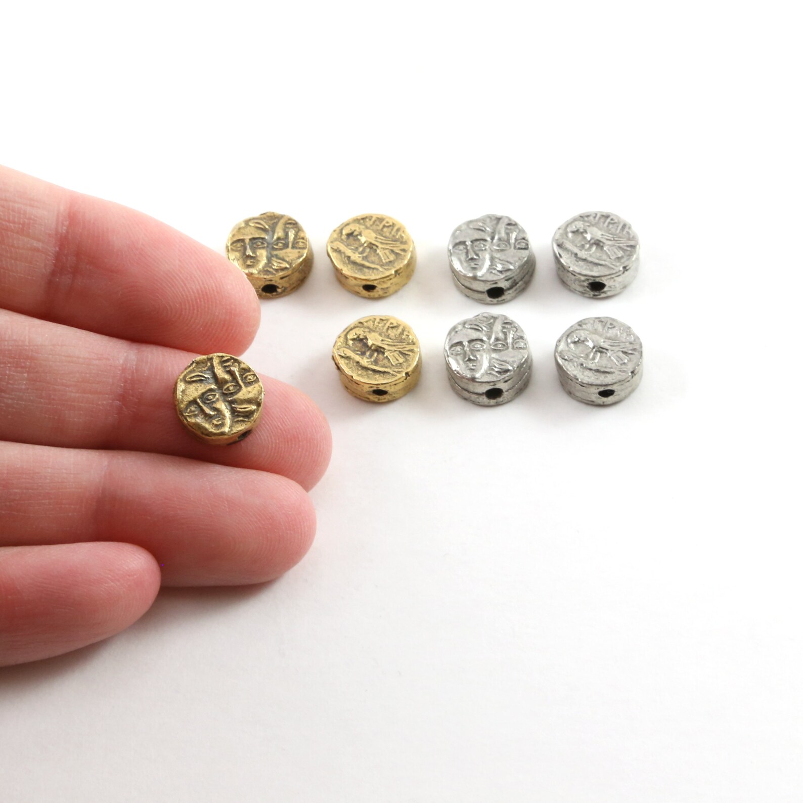 4 Pieces Tiny Small Ancient Greek Coin Symbol Double Sided | Etsy