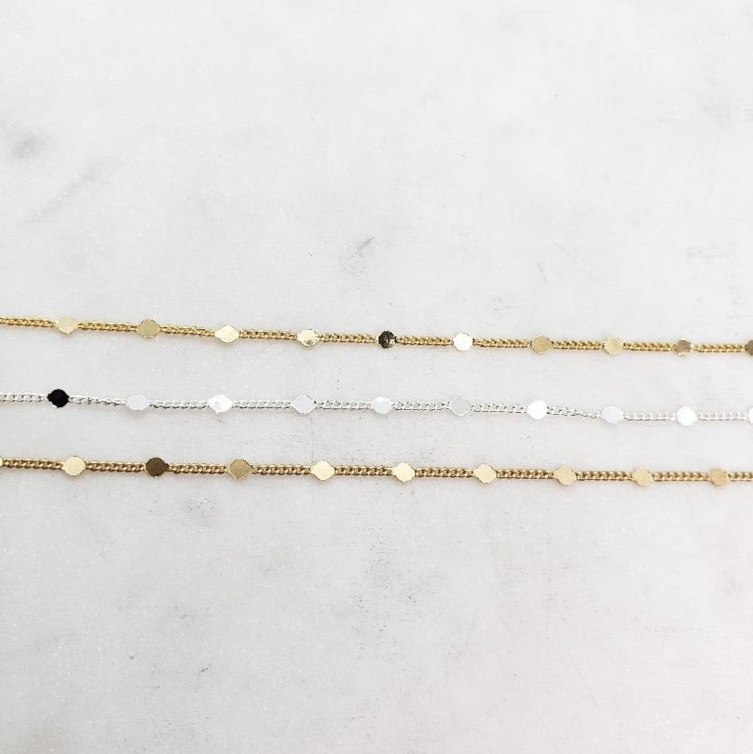 Tiny Delicate 1mm Base Metal Chain Shiny Gold, Silver, or Matte Gold ...
