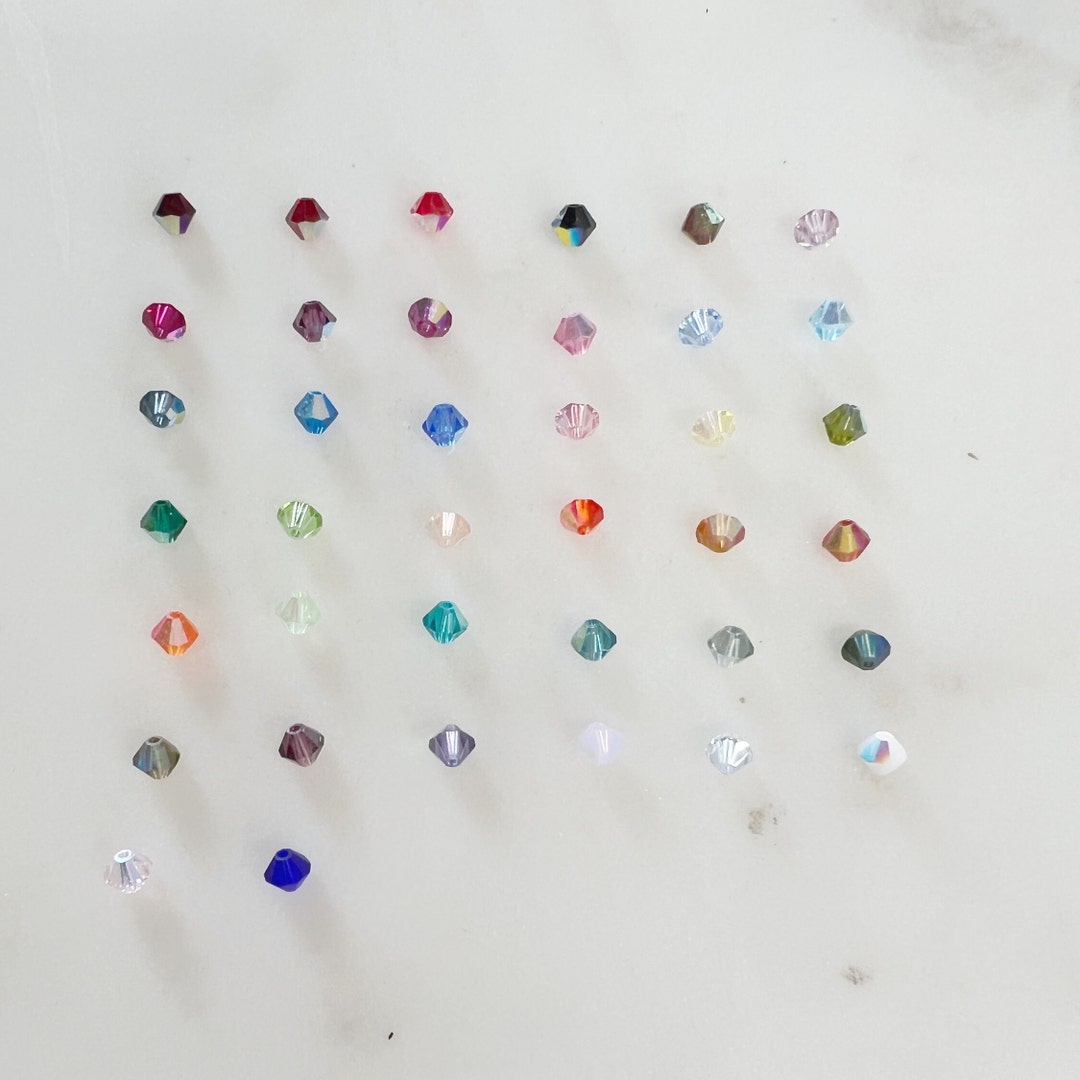 4mm Authentic Austrian Crystalab Aurora Borealis Bicone Beads 144 Piece ...