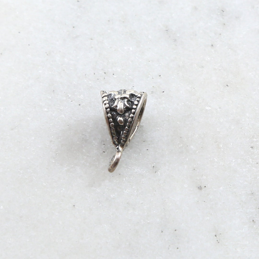 Sterling Silver Fleur De Lis With Daisy Flower Bail Jewelry Making ...