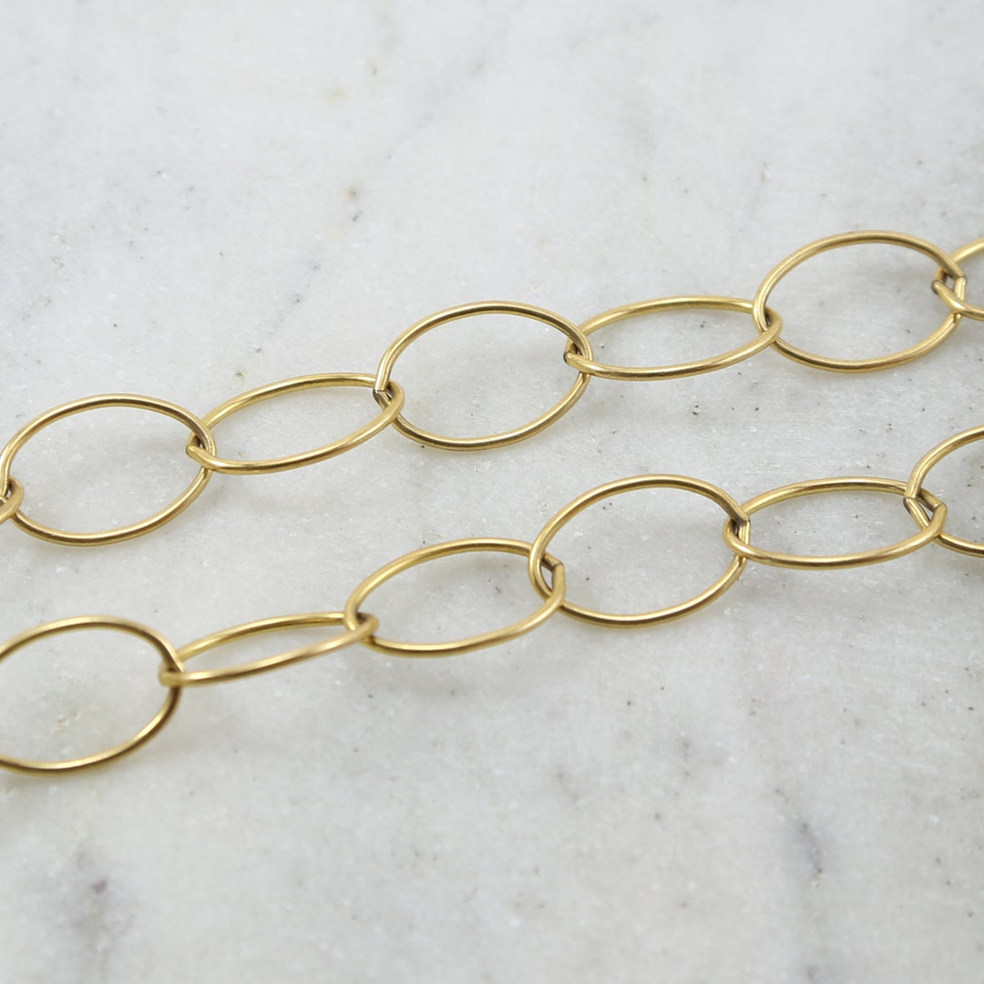 Large Oval Smooth 14K Gold Filled Chain 19.5mm X 13mm Permanent Jewery ...