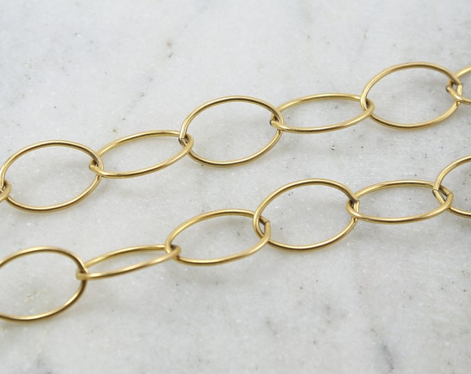 Large Oval Smooth 14K Gold Filled Chain 19.5mm X 13mm Permanent Jewery ...