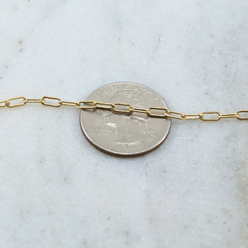 6mm X 2.5mm Thick Elongated Flat Rectangle Cable Chain Box Chain 14K GF ...