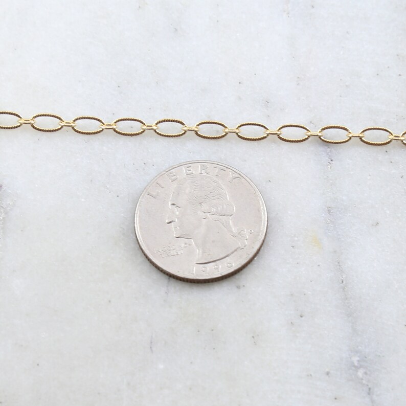 Base Metal Small Oval Textured Crimped Chain in 7 Finishes / Chain by ...