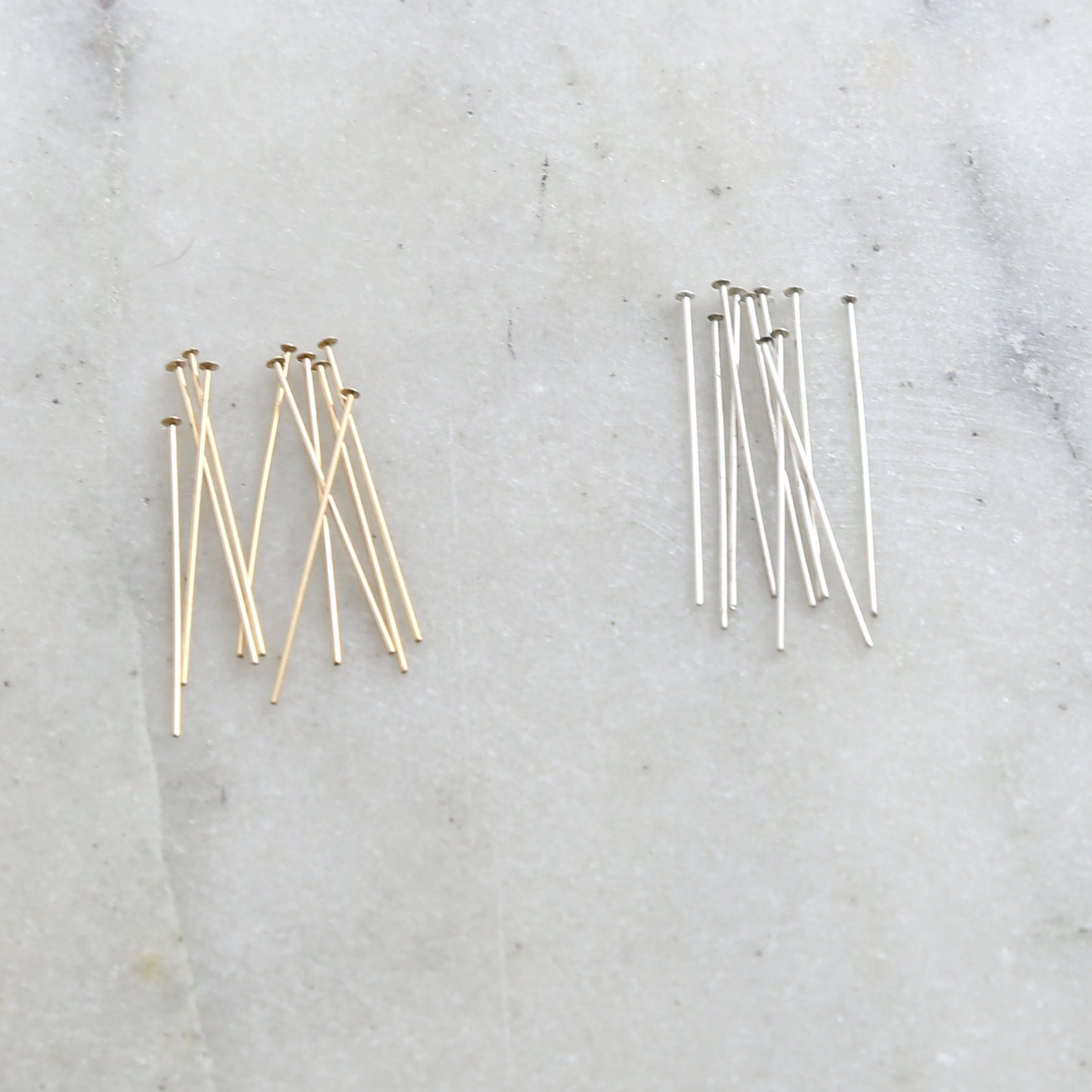 10 Pieces 1 Inch Flat Head Pin 24 Gauge 14K Gold Filled or - Etsy