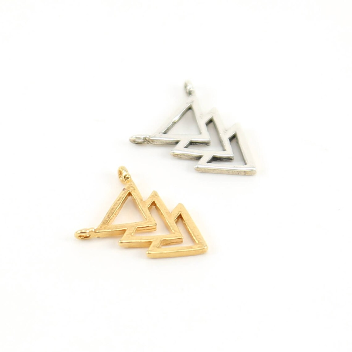 Three Layered Triangle Point Connector Charm for Necklace - Etsy