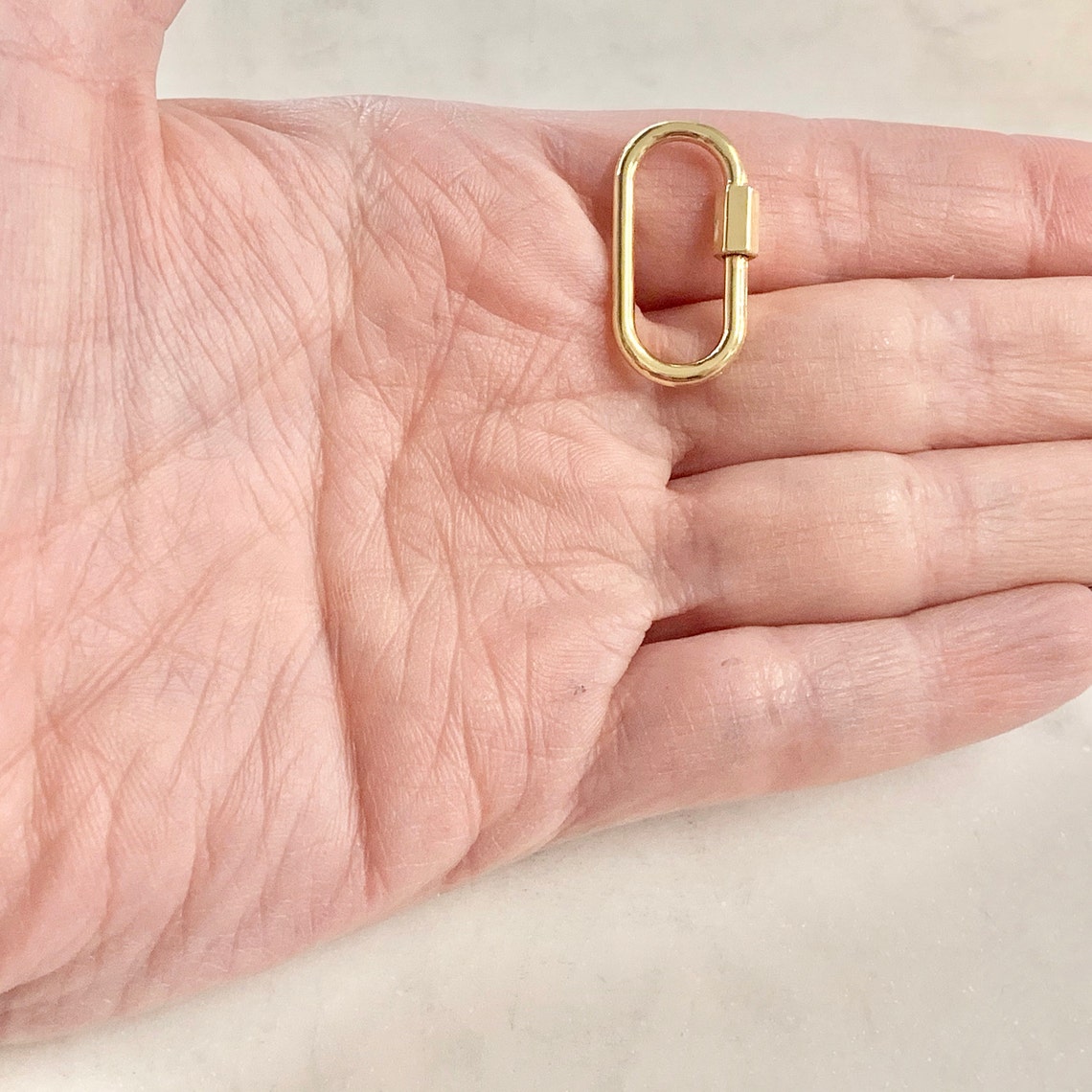 Plain Simple Carabiner Screw Clasp Gold Plated Necklace | Etsy