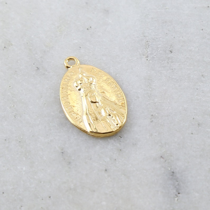 Our Lady of Fatima Double Sided Small Oval Gold Vermeil or - Etsy
