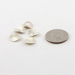 5 Pieces 12mm Sterling Silver Wavy Disc Rondelle Bead Potato Chip ...