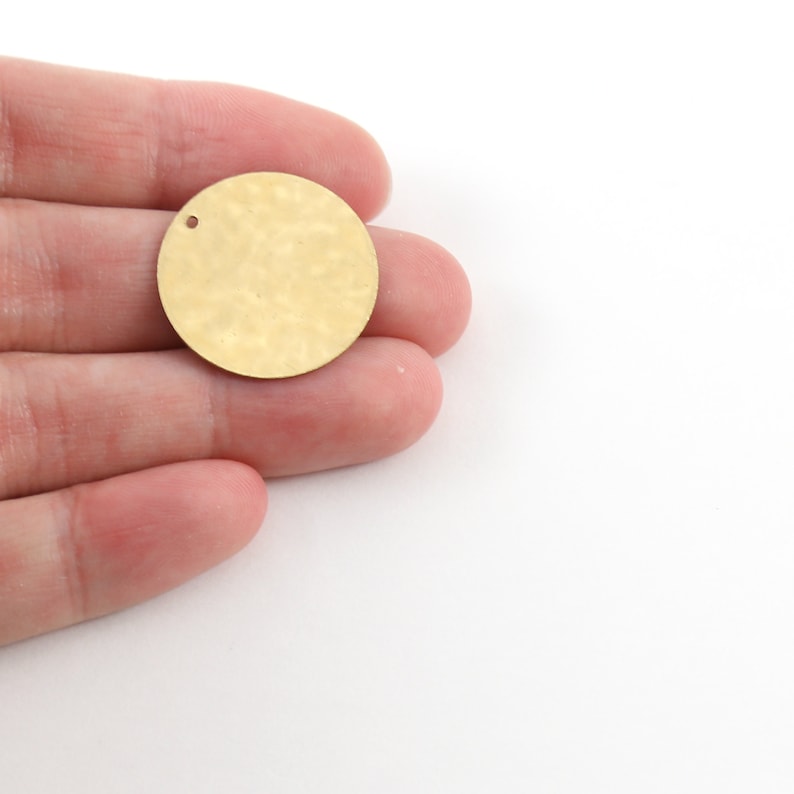 4 Pieces 22mm Raw Brass Hammered Textured Coin Circle Round | Etsy