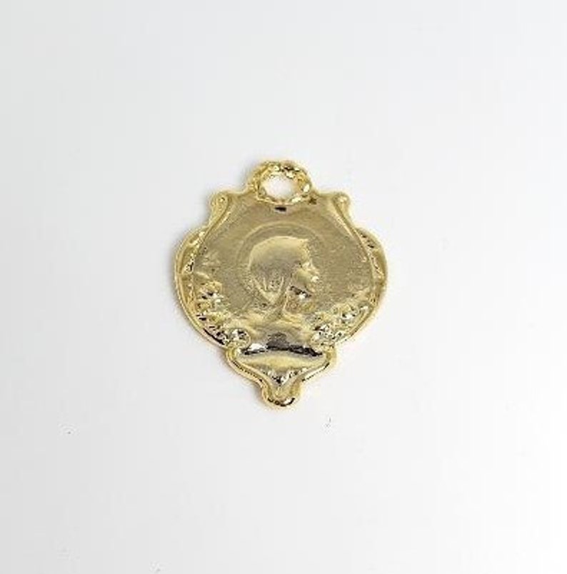 25 Mm Vintage Santa Maria, Portrait, Pendant, Brass ,gold Plated Coin ...