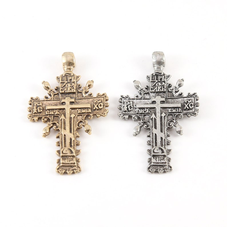 Large Detailed Gothic Cross With Script Pewter Pendant - Etsy