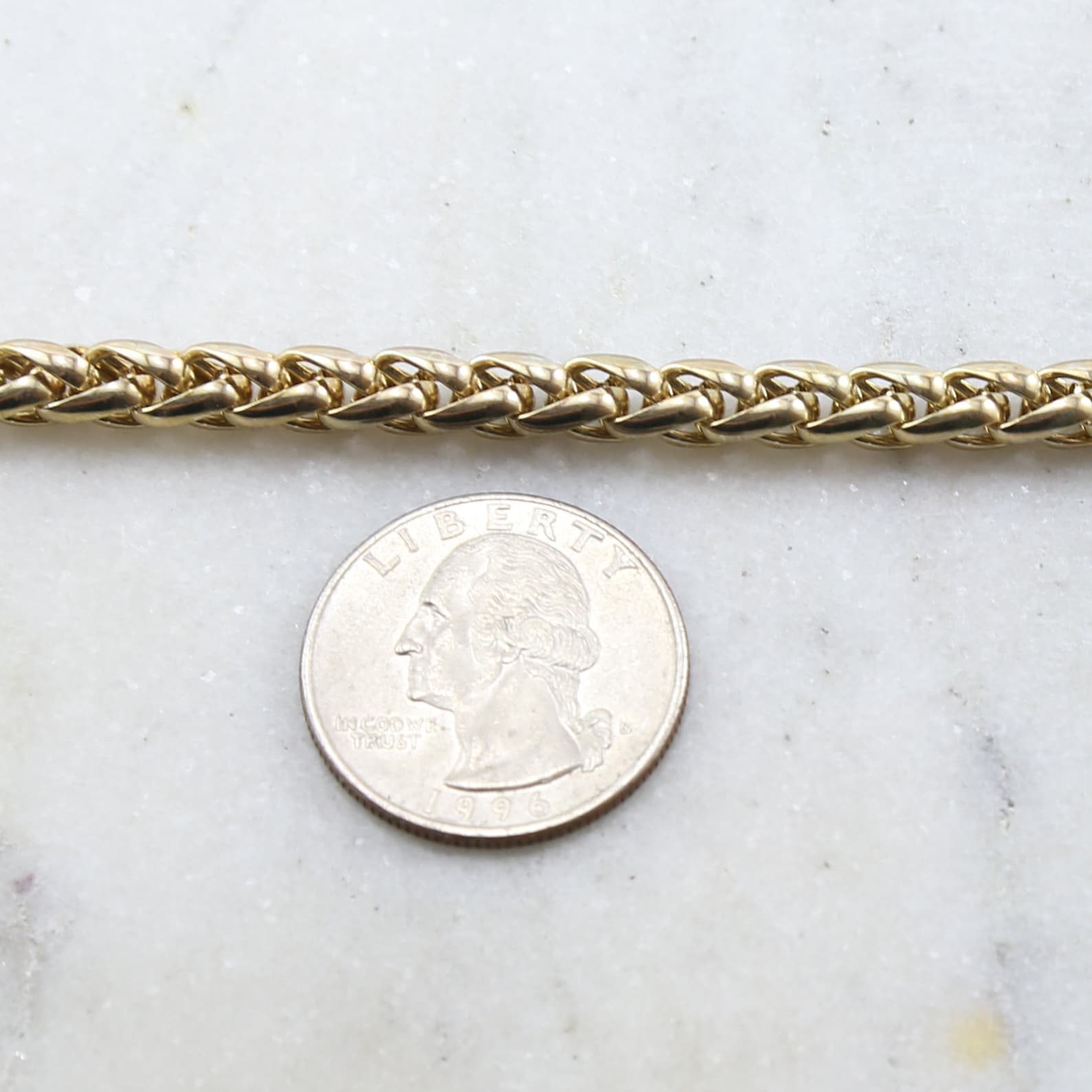 Base Metal Thick Twisted Rope Wheat Chain in 7 Finishes / Chain by the ...
