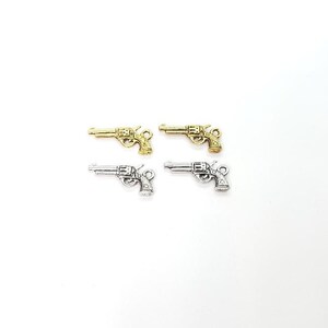 2 Pieces Pewter Revolver Gun Weapon Charms Police Firearm Pendant - Etsy