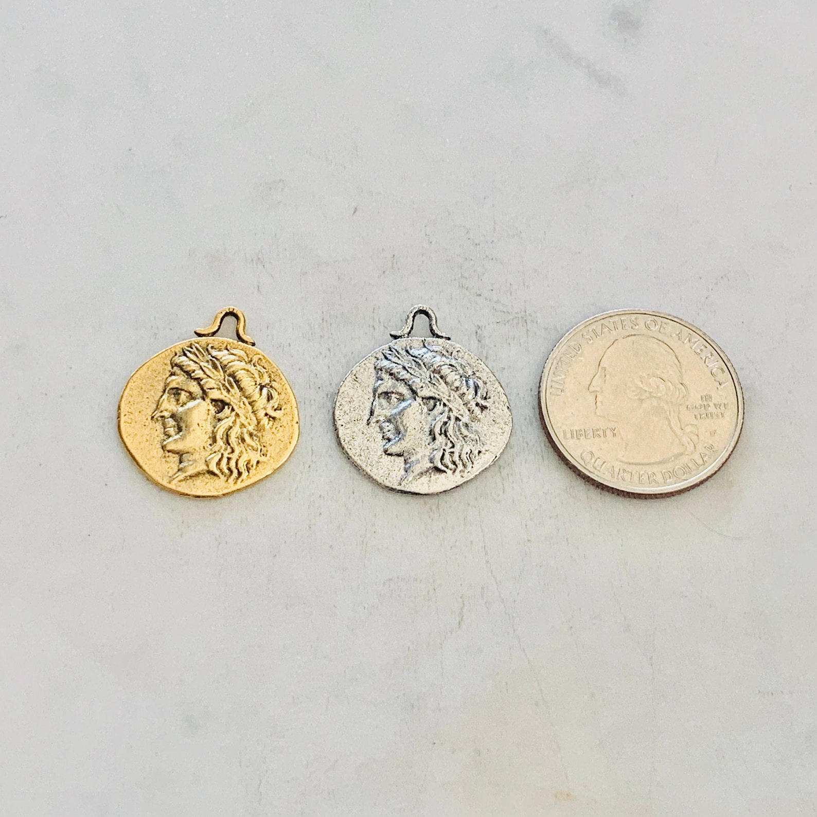 Ancient Greek Mythology Lion Symbol Double Sided Coin Medallion Charm ...