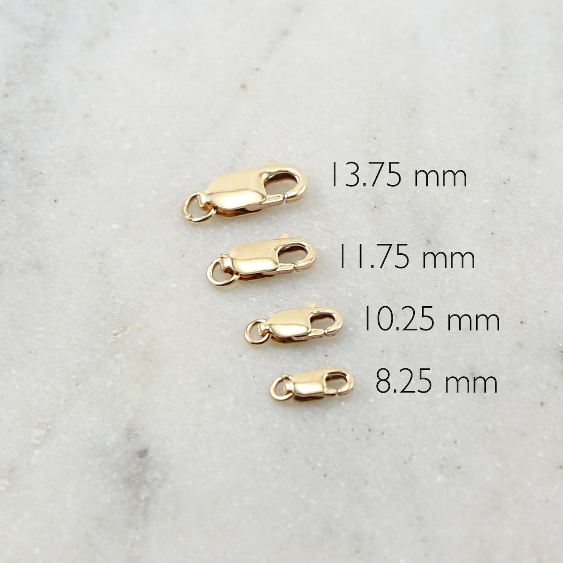 14K Gold Filled Rectangle Lobster Clasp Choose Your Size - Etsy