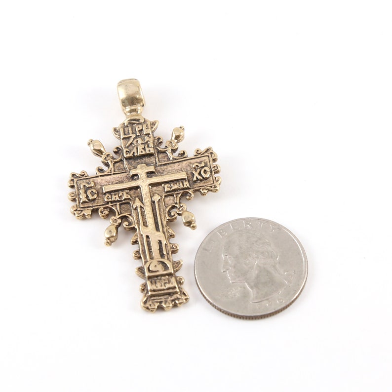 Large Detailed Gothic Cross With Script Pewter Pendant | Etsy