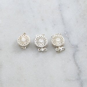 Single, Double, or Triple Strand Filigree Round Circle Clasp in ...