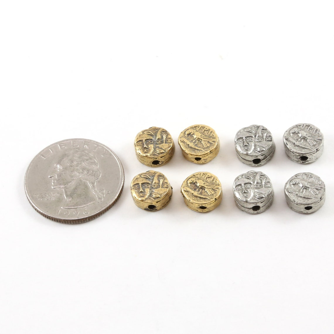 4 Pieces Tiny Small Ancient Greek Coin Symbol Double Sided | Etsy