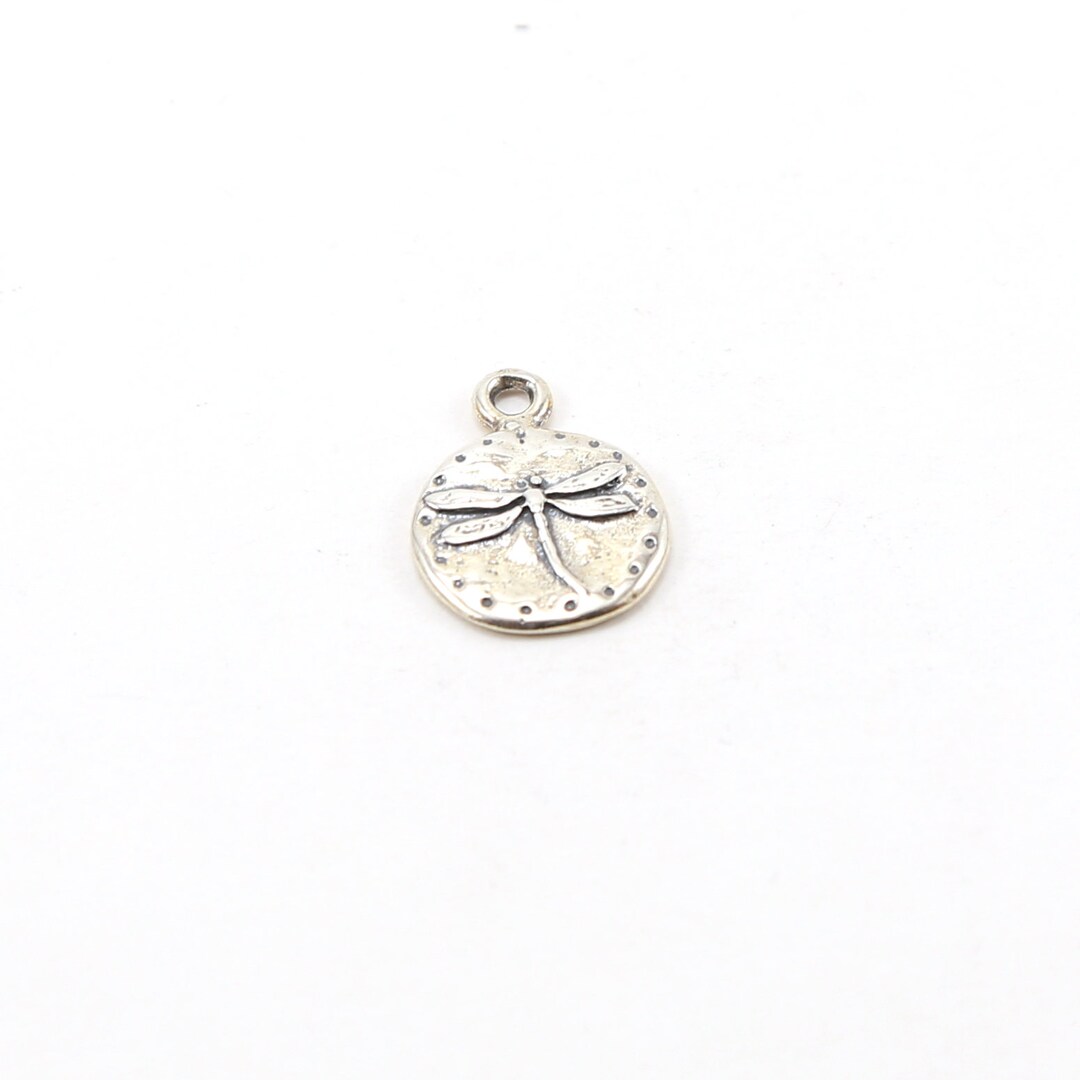 Sterling Silver Dragonfly Raised Coin Charm Insect Nature Spring ...