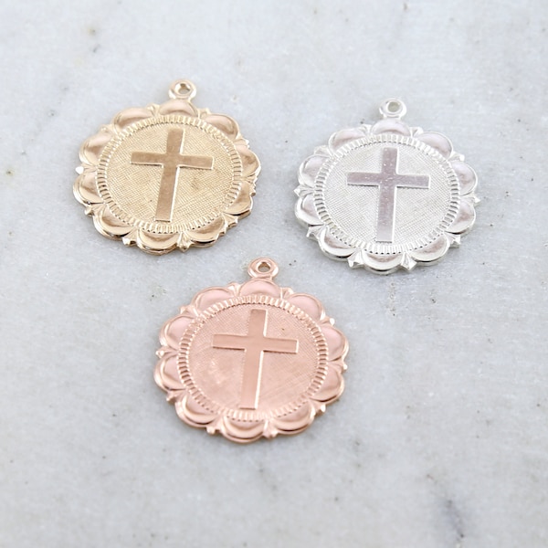 Gold Medallion Charm - Etsy