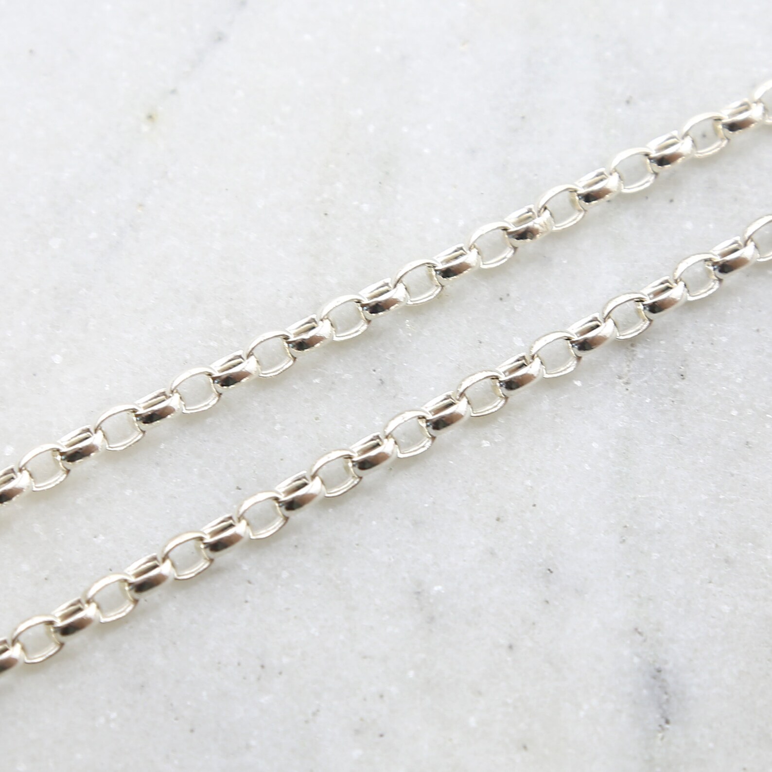 Thick Sturdy Sterling Silver Oblong Oval Link Chain Sold by - Etsy