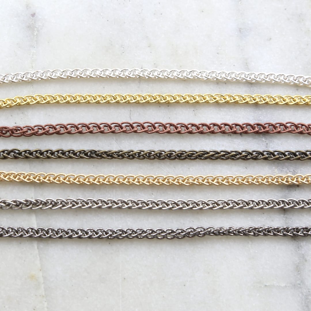 Base Metal Thick Double Curb Cable Chain in 7 Finishes / Chain by the ...
