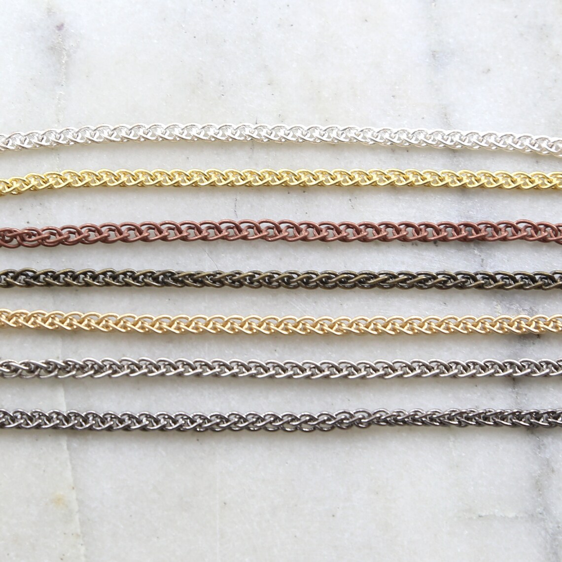 Base Metal Thick Double Curb Cable Chain in 7 Finishes / Chain by the ...