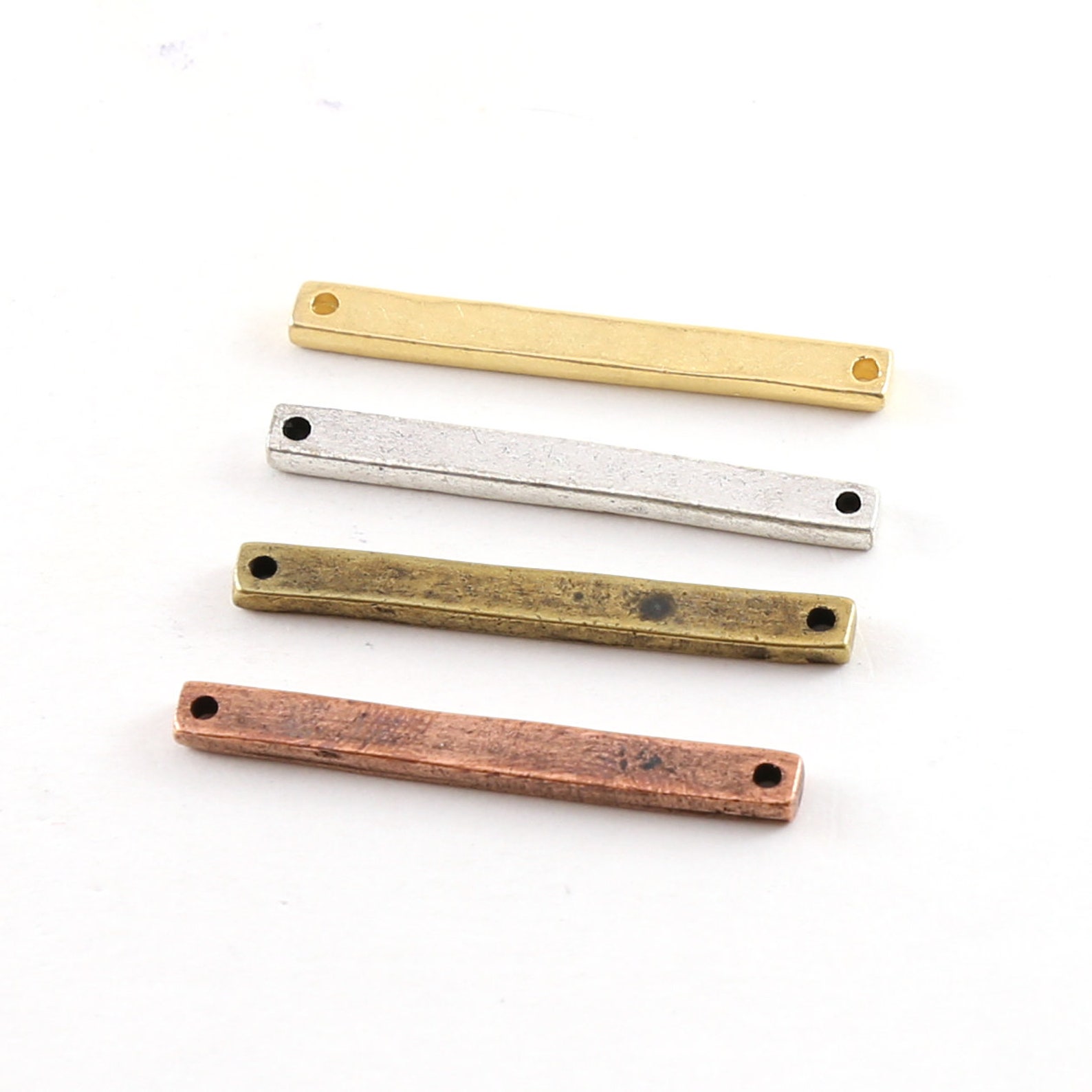 Pewter Metal Thick Horizontal Bar Connector 35mm X 3mm Stamping Blank ...