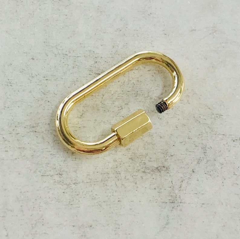 Plain Simple Carabiner Screw Clasp Gold Plated Necklace | Etsy