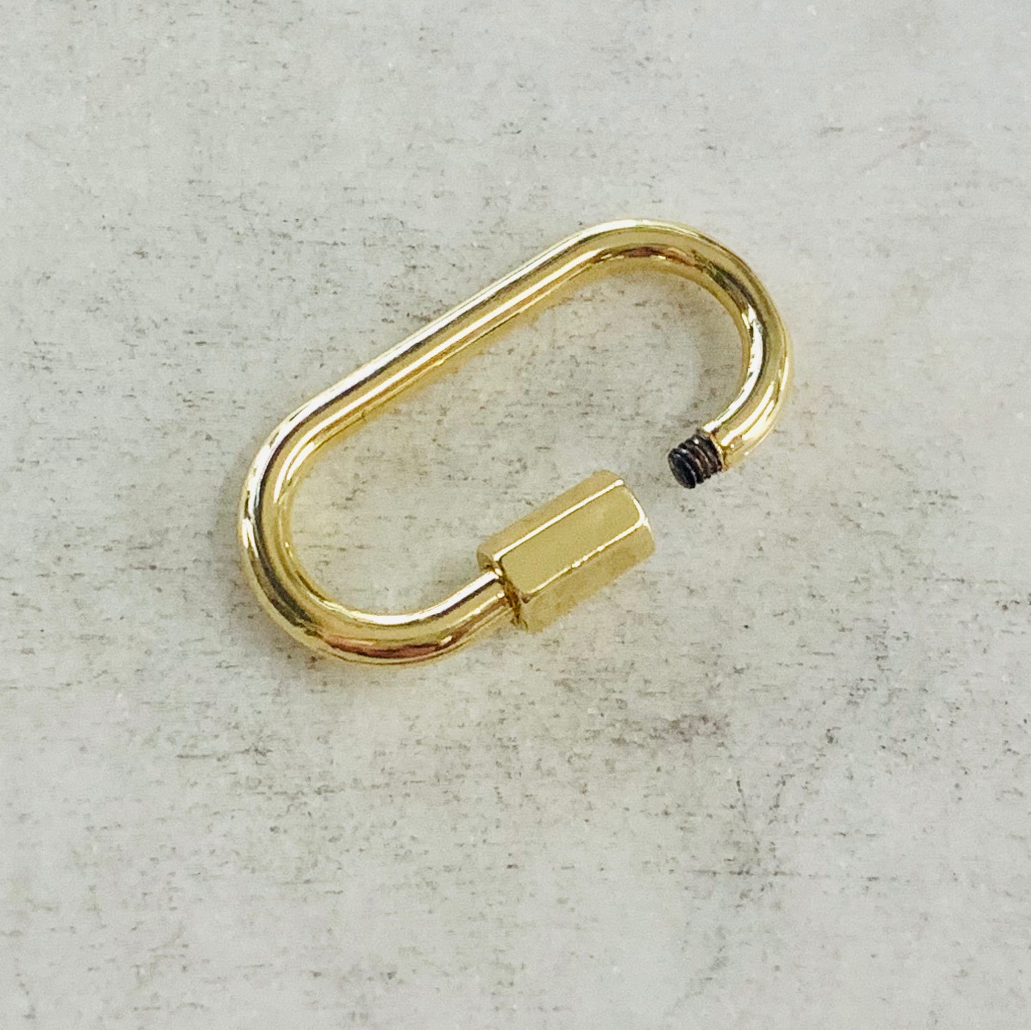 Plain Simple Carabiner Screw Clasp Gold Plated Necklace | Etsy
