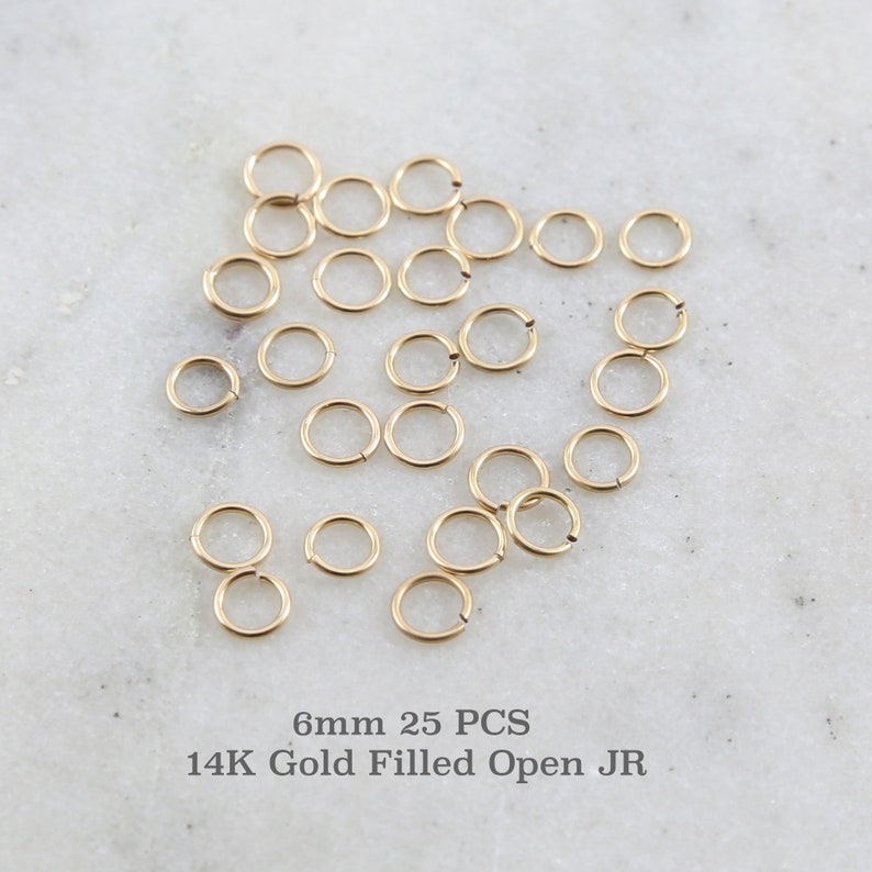 25 Pieces 6mm 20 Gauge 14K Gold Filled Open Jump Rings Charm - Etsy