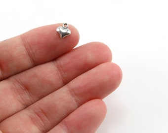 Sterling Silver Cute Whimsical Square Heart With LOVE Charm | Etsy