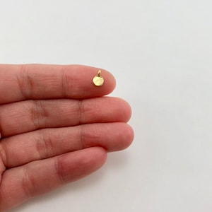 2 Pieces Tiny Round Circle Dot Stamping Blank Charm in Sterling Silver ...