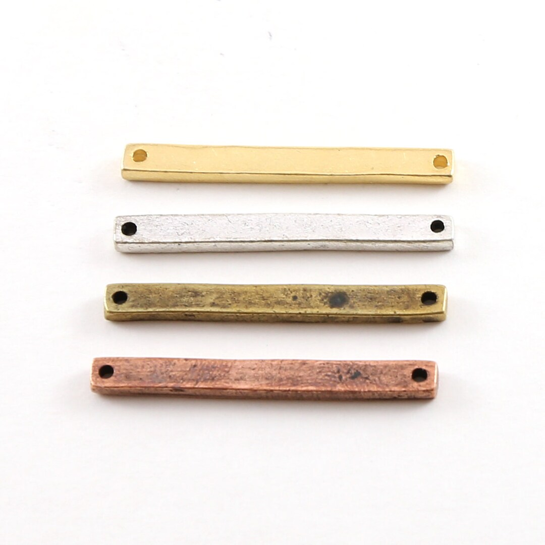 Pewter Metal Thick Horizontal Bar Connector 35mm X 3mm Stamping Blank ...