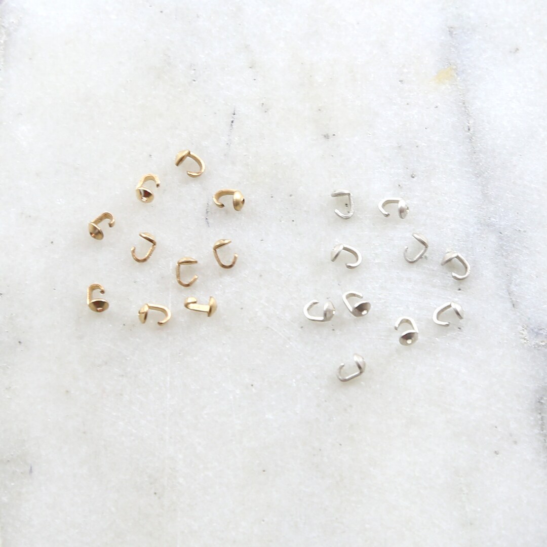 10 Pieces Bead Tip Knot Cover 4mm X 3mm 925 Sterling Silver or 14K Gold ...