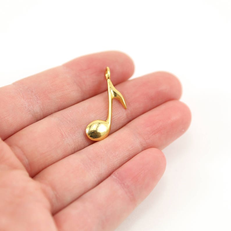 Large Musical Eighth Note Artist Singer Music Charm Pendant in Sterling ...