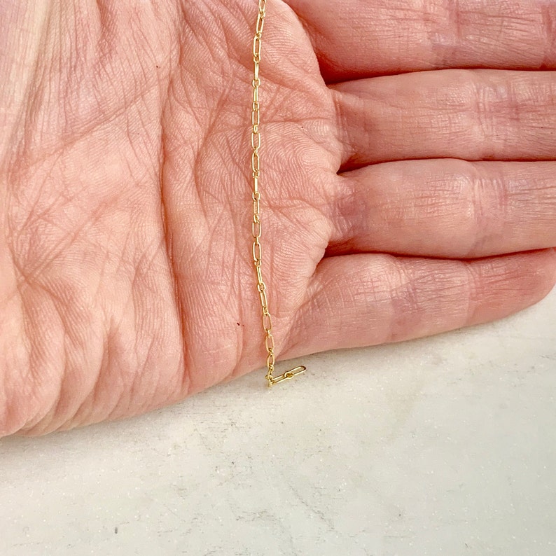 14K Gold Filled Small Oval Link Link Chain With Small Circle - Etsy