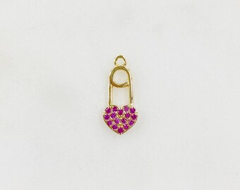 Heart Safety Pin - Etsy