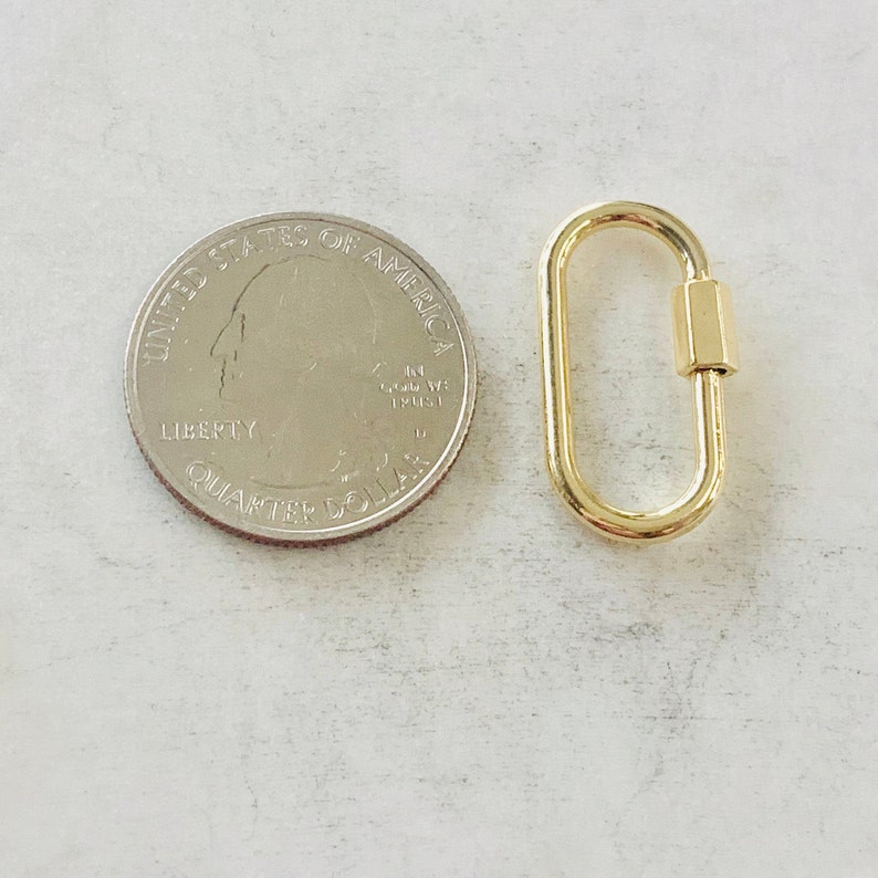Plain Simple Carabiner Screw Clasp Gold Plated Necklace | Etsy