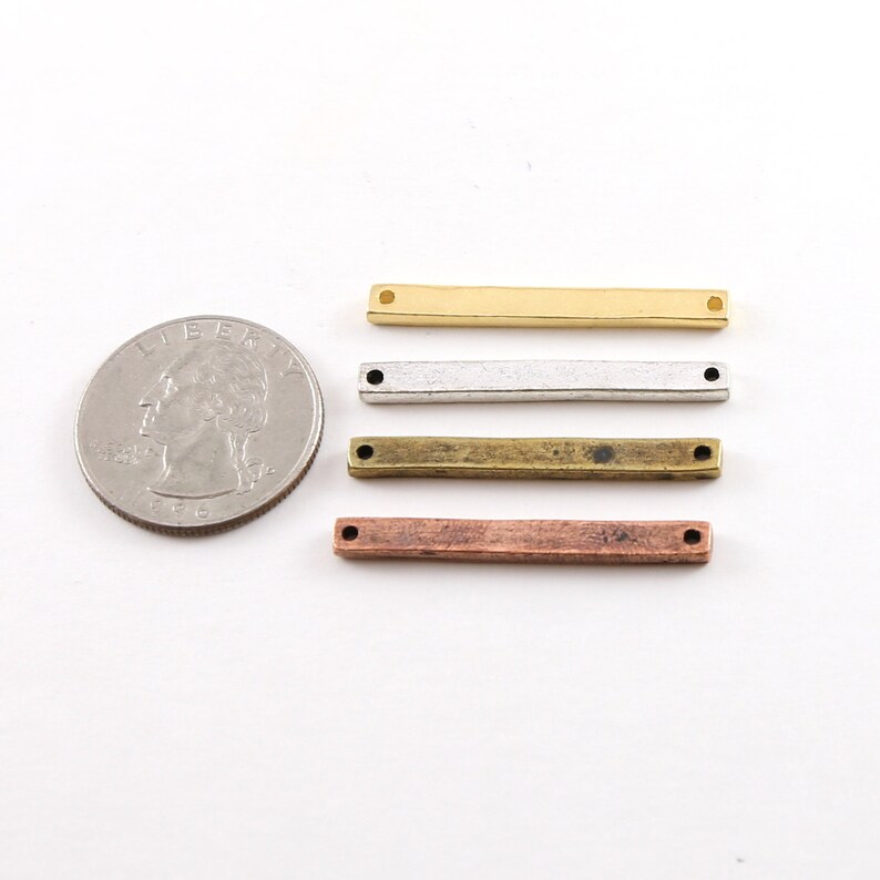 Pewter Metal Thick Horizontal Bar Connector 35mm X 3mm Stamping Blank ...