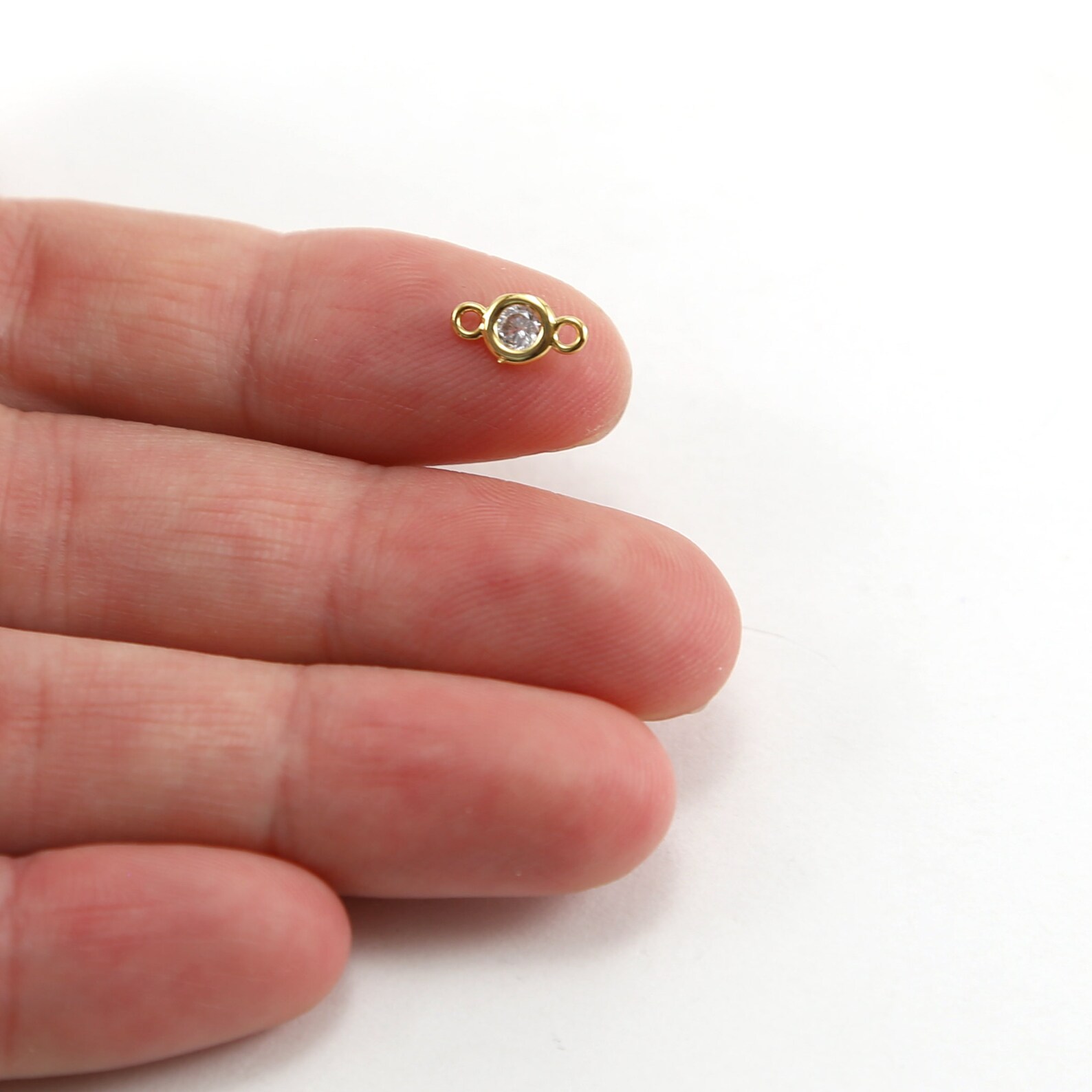 5 Teeny Tiny Gold or Rose Gold Rhodium Plated 5mm CZ Cubic - Etsy