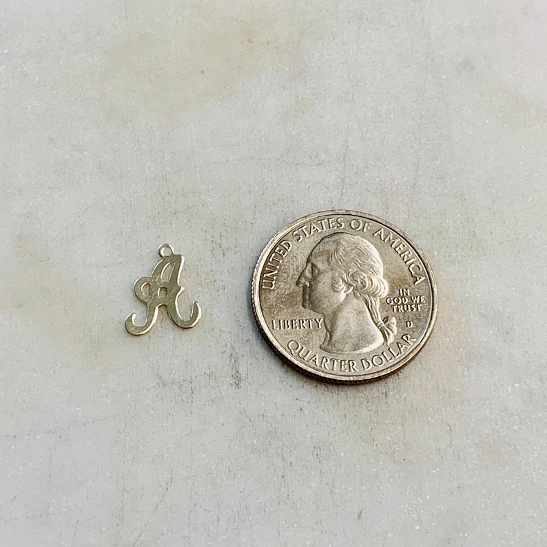 Sterling Silver Alphabet Script Letter Cut Out Charm Pendant Choose ...